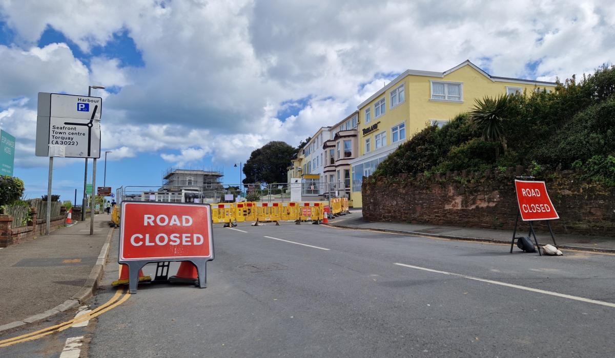 Paignton seafront road with giant hole stays closed - Torbay Today