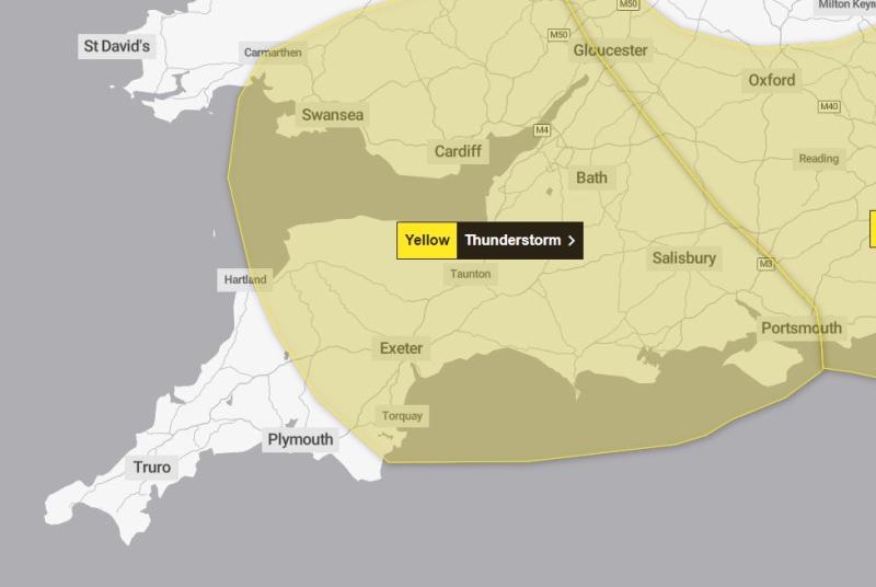 Thunderstorms expected in Torbay as Met Office issues yellow weather ...
