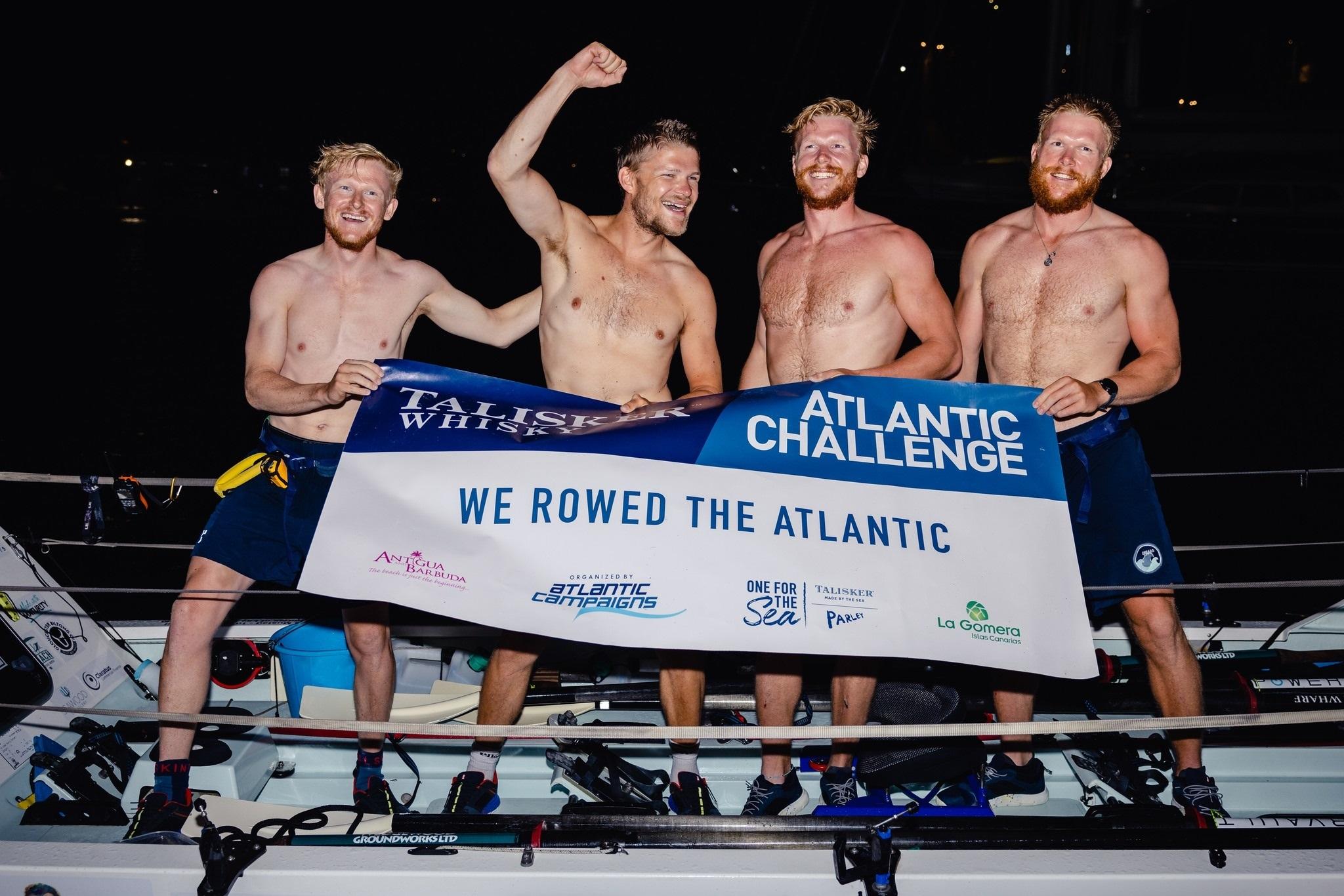 Brothers finish Atlantic rowing race - with grandma there to ...